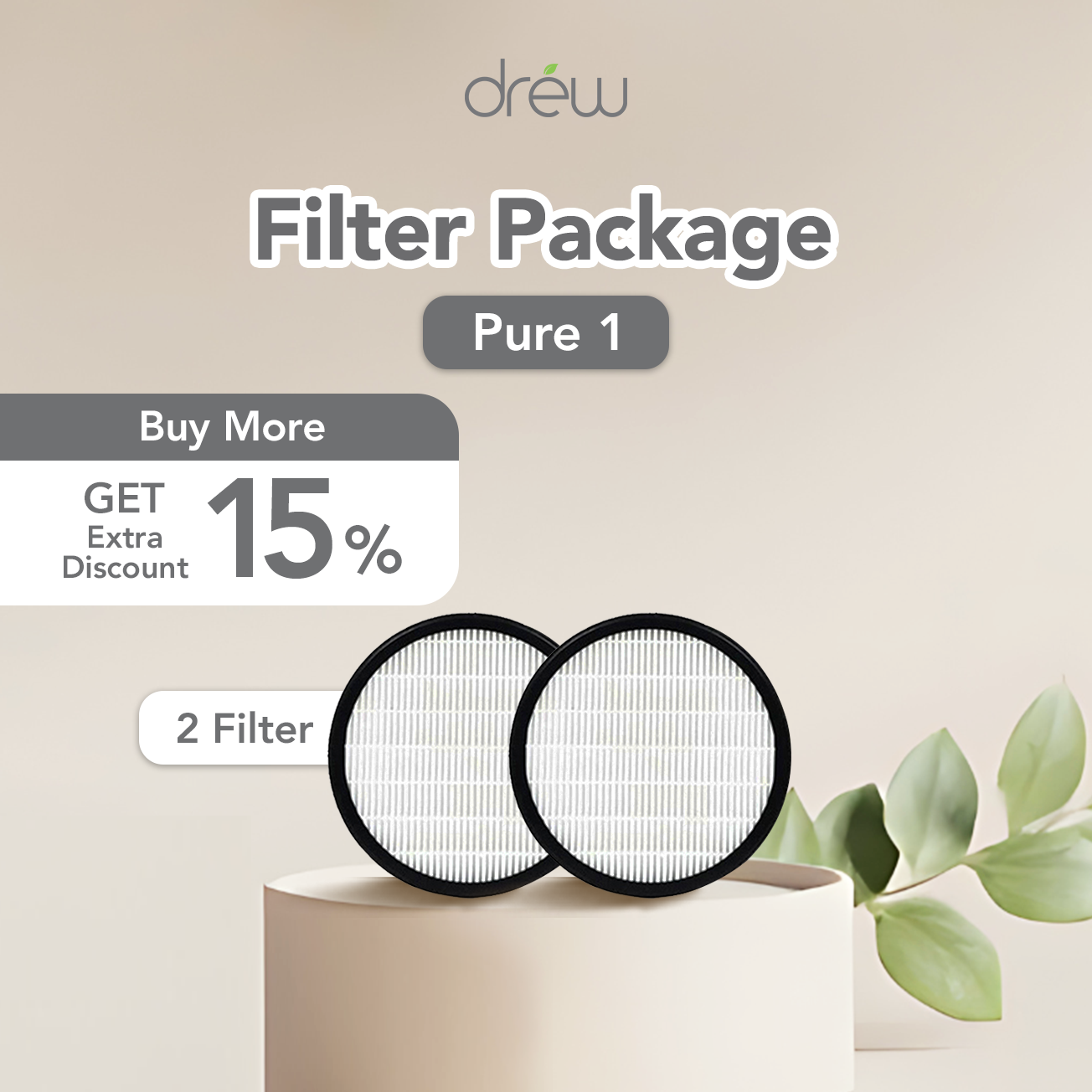 DREW HEPA Replacement Filter - PURE 1 – DREW Care